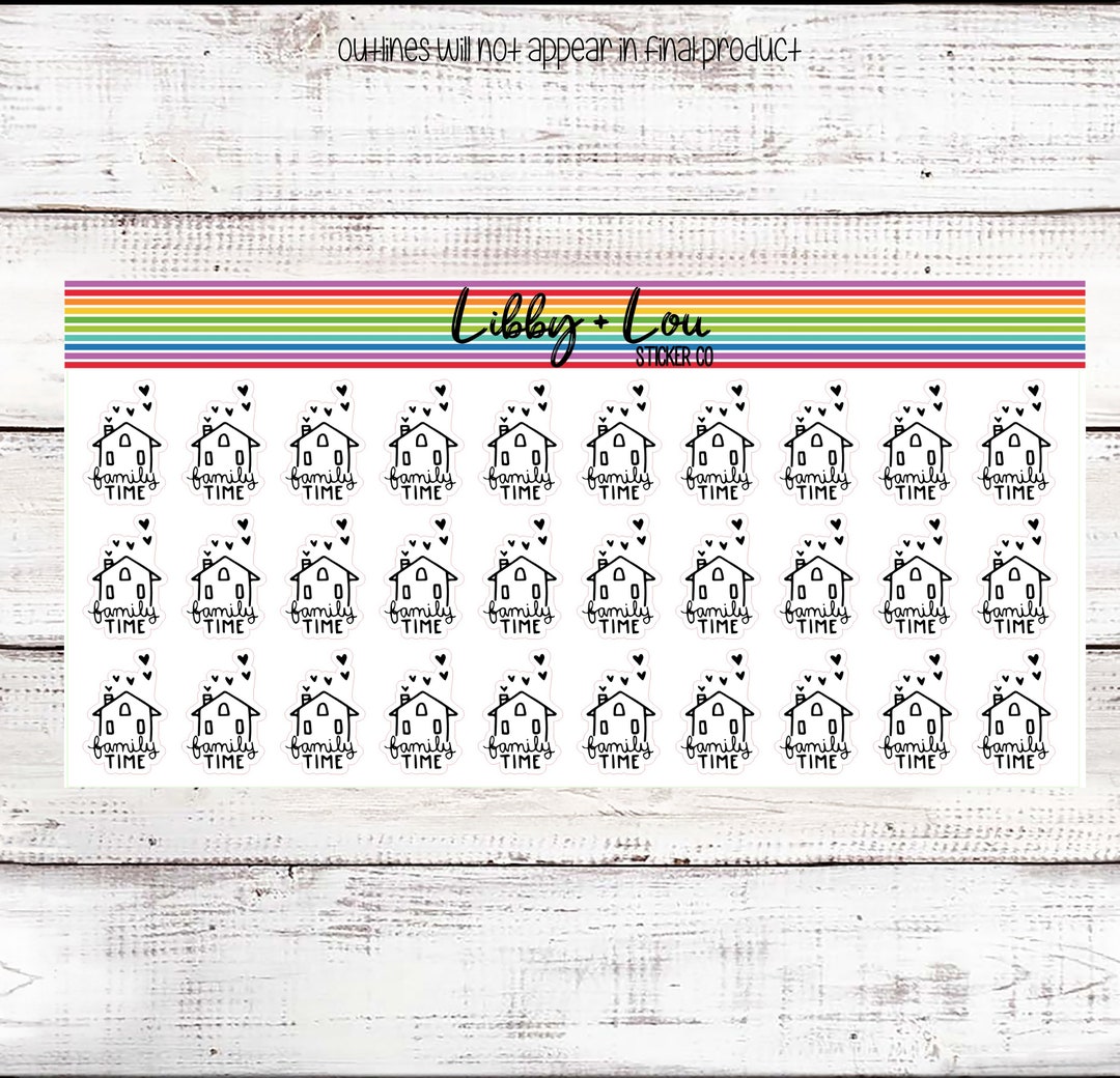 Family Time Planner Sticker | Quality Time | Neutral Sticker | Libby ...