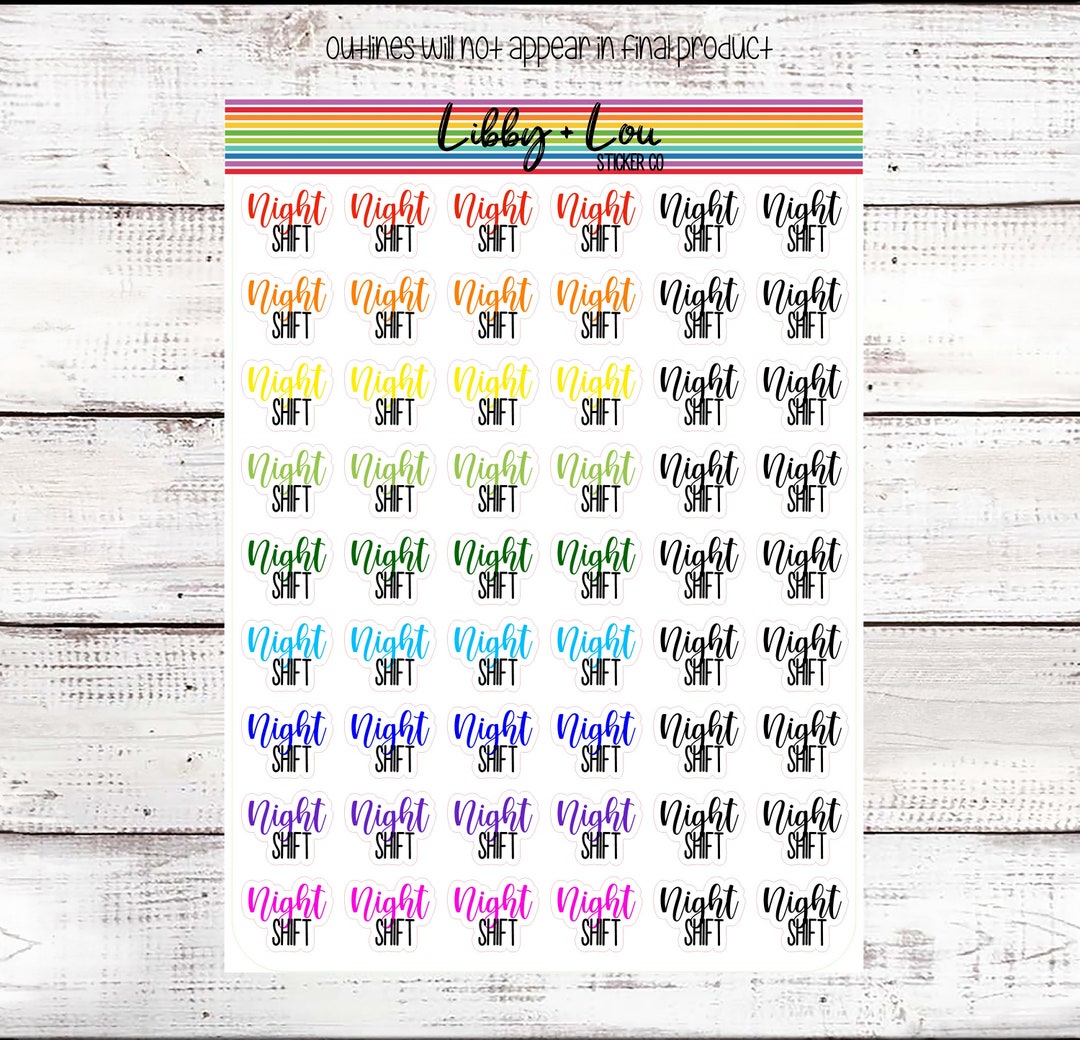 Night Shift Planner Sticker Libby and Lou Sticker Co - Etsy