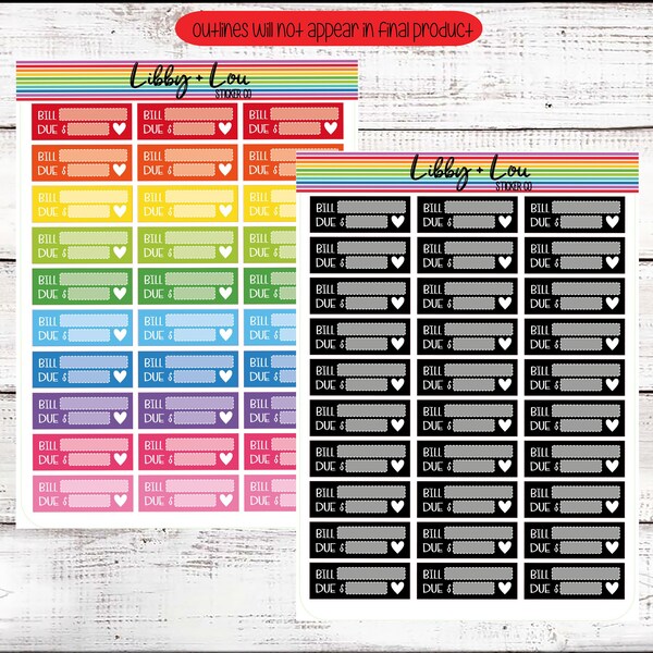 Bill Pay Stickers - Etsy