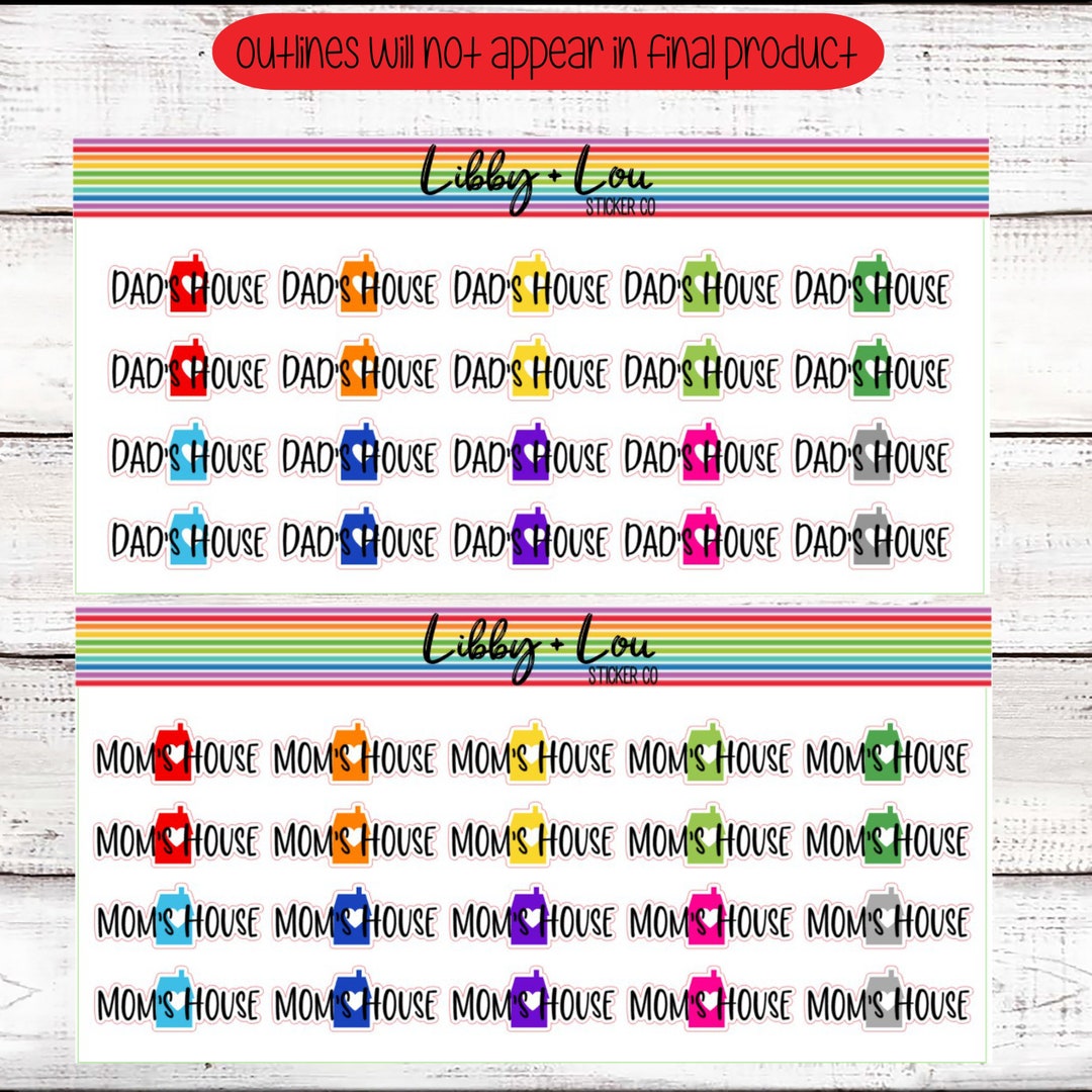 Dad's House Planner Sticker | Mom's House | Custody Sticker - Etsy