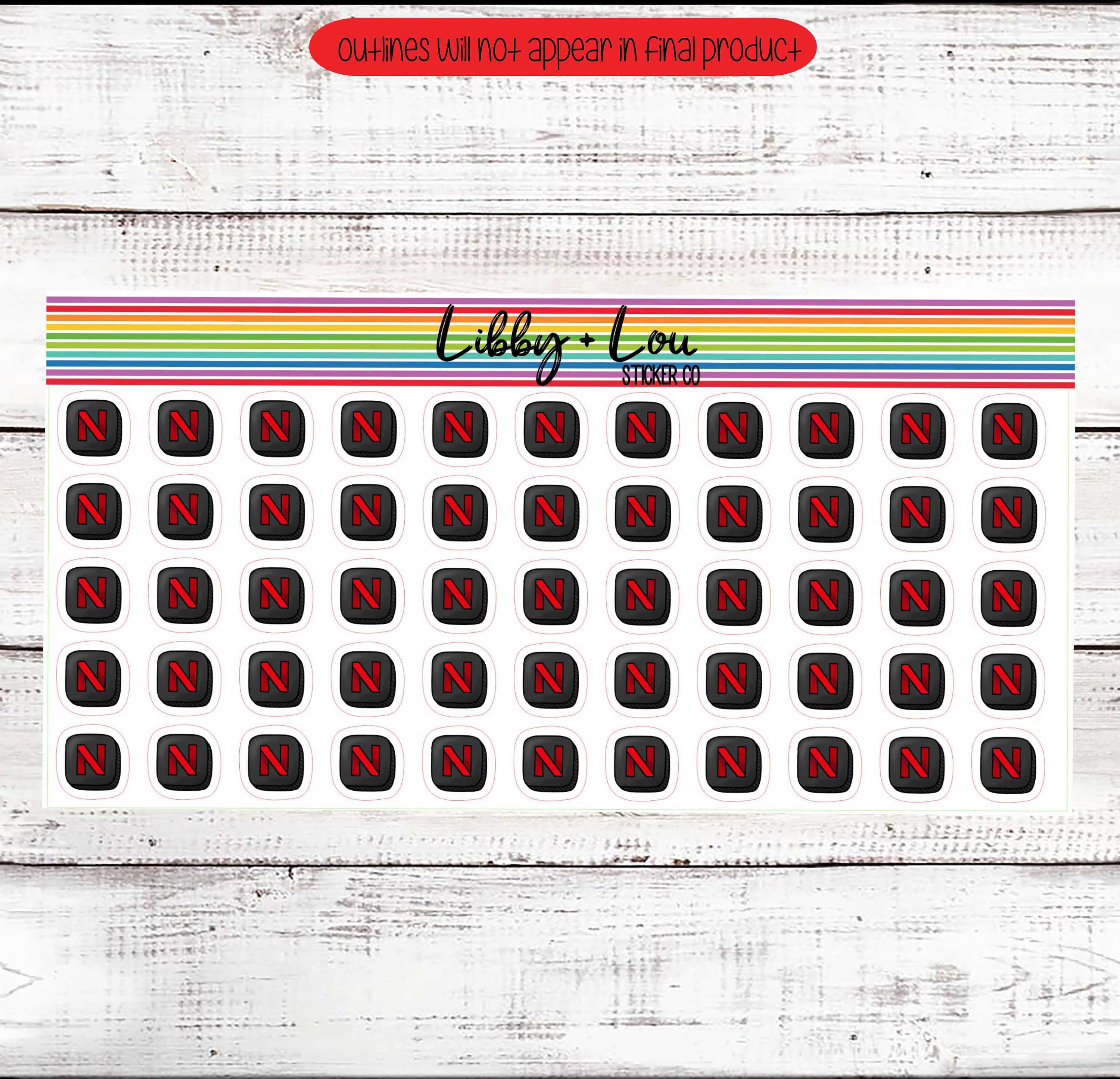 Netflix Planner Sticker | Tv Show Sticker | Movie Sticker ...