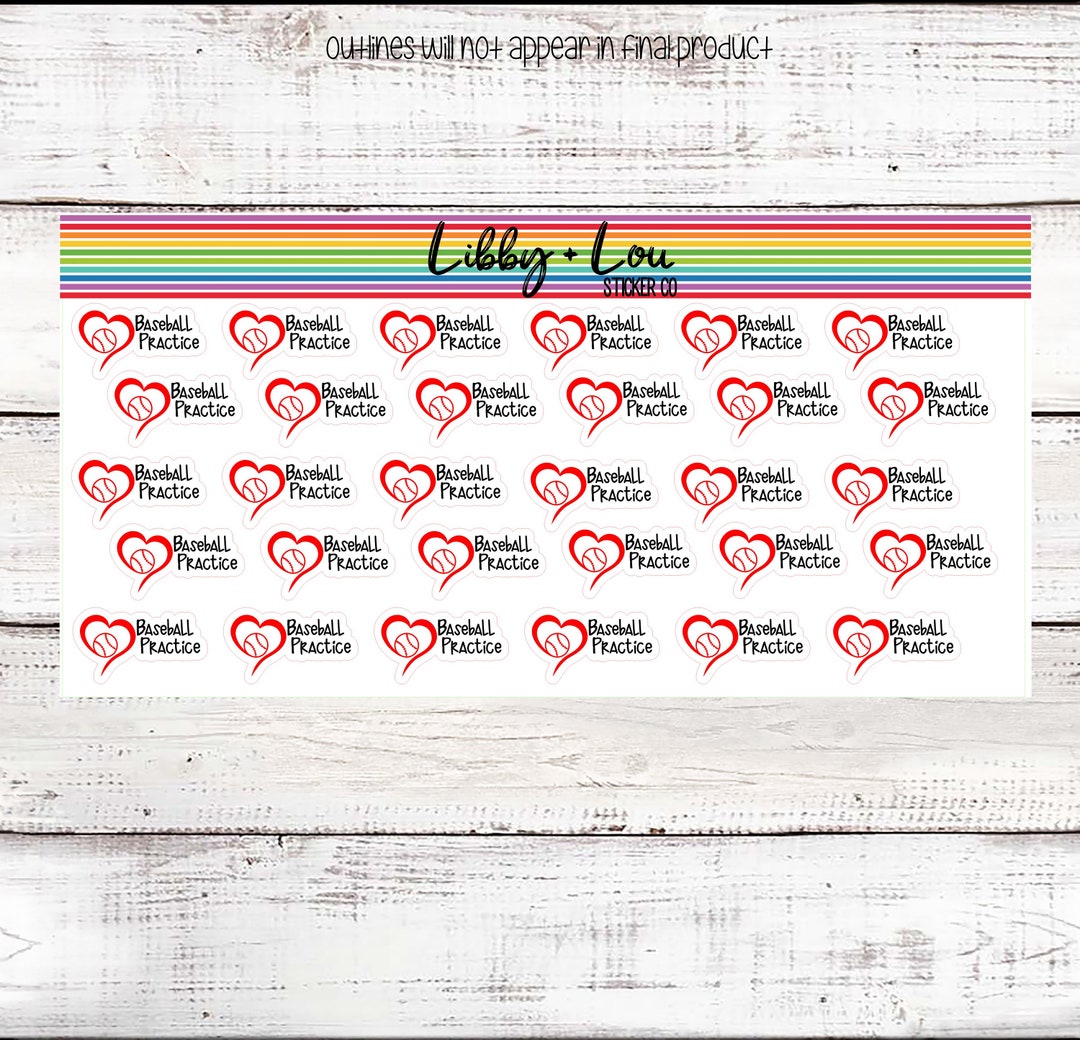 Planner Stickers | Baseball Practice | Tball Stickers | Kids Stickers ...