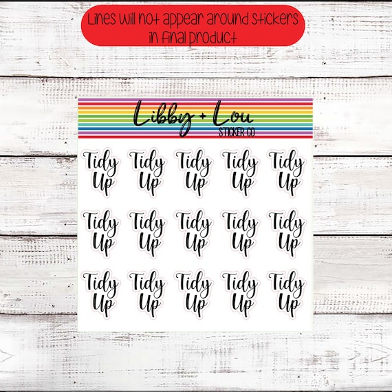 Tidy up Planner Sticker Chores Sticker Cleaning Script - Etsy