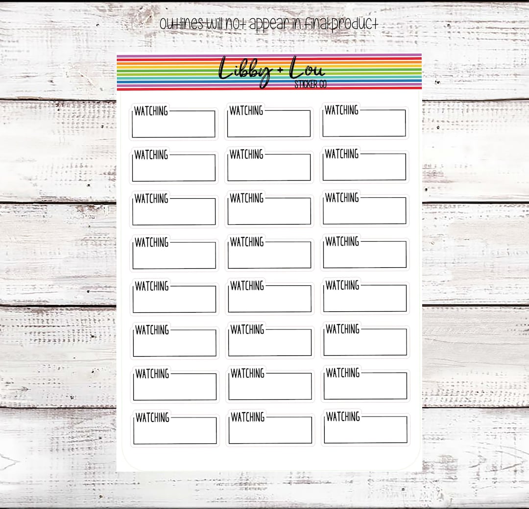 Watching Box Planner Sticker | Tv Show Sticker | Movie Sticker | Binge ...