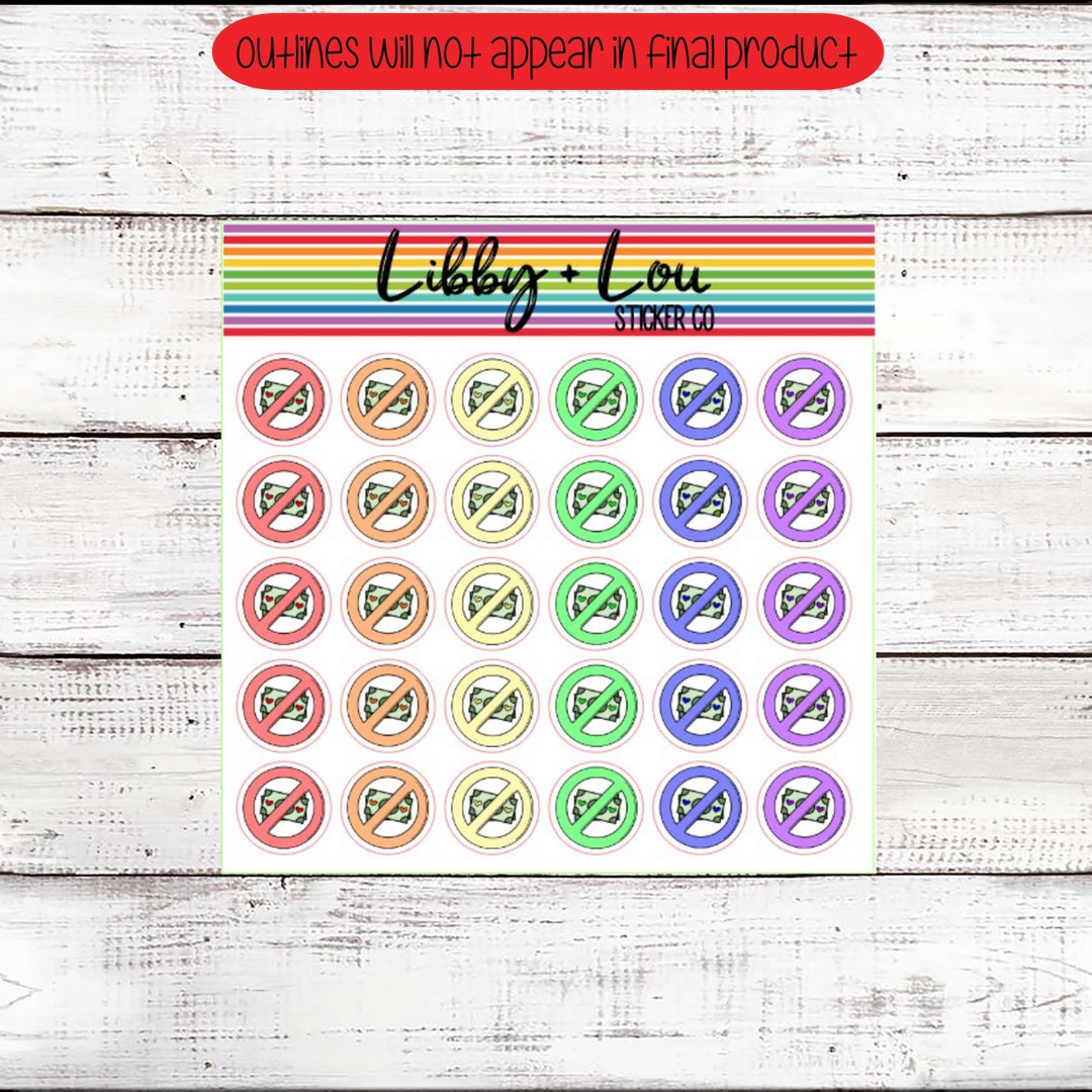 No Spend Planner Sticker | Rainbow | Budget Sticker | Monthly Planner ...