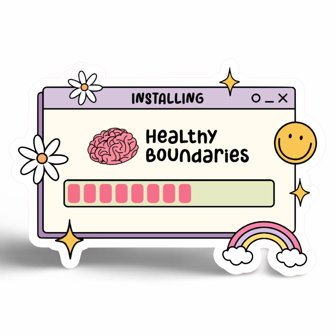 Healthy Boundaries Loading Vinyl Decal | Die Cut Sticker | Laptop ...