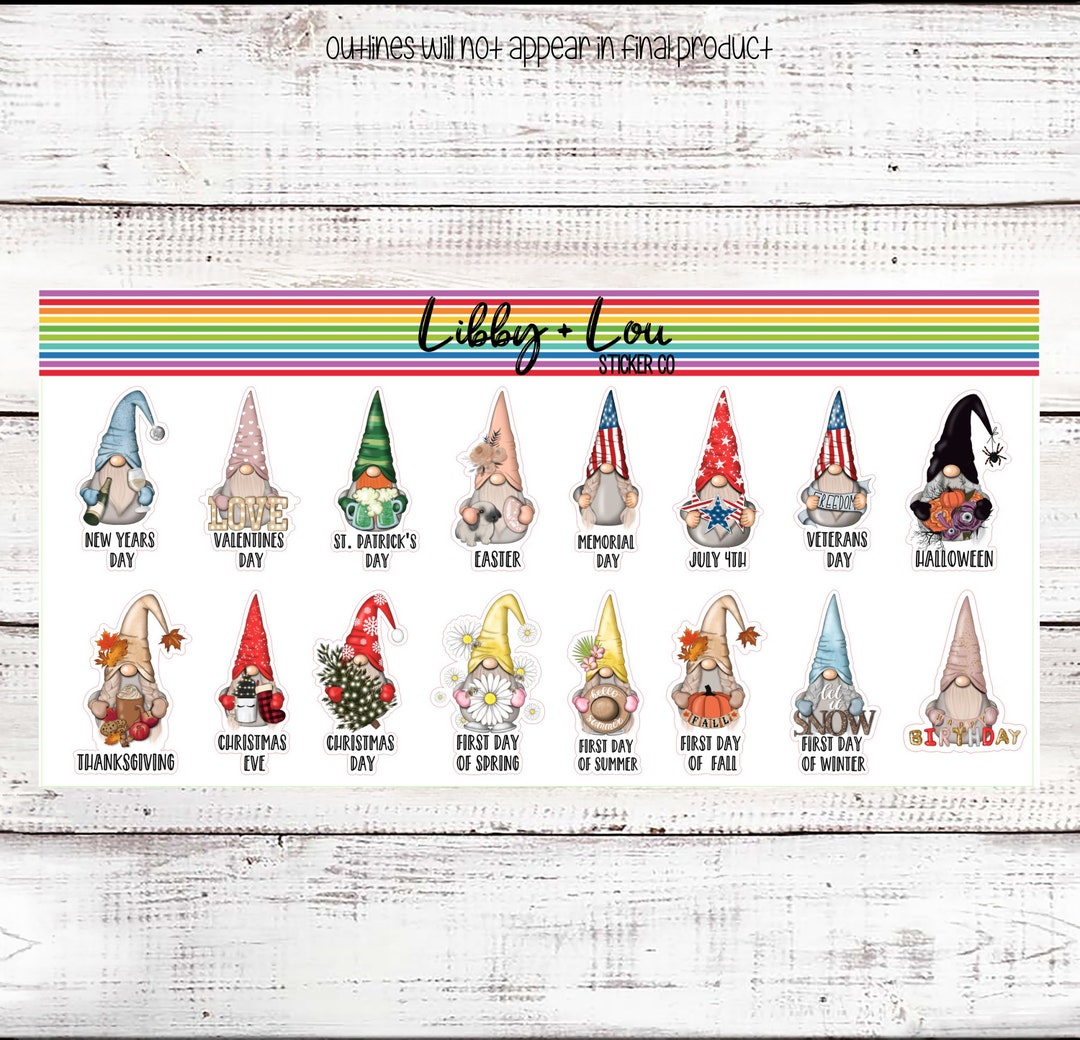 Holiday Gnome Planner Stickers | Decorative Sticker | Christmas ...
