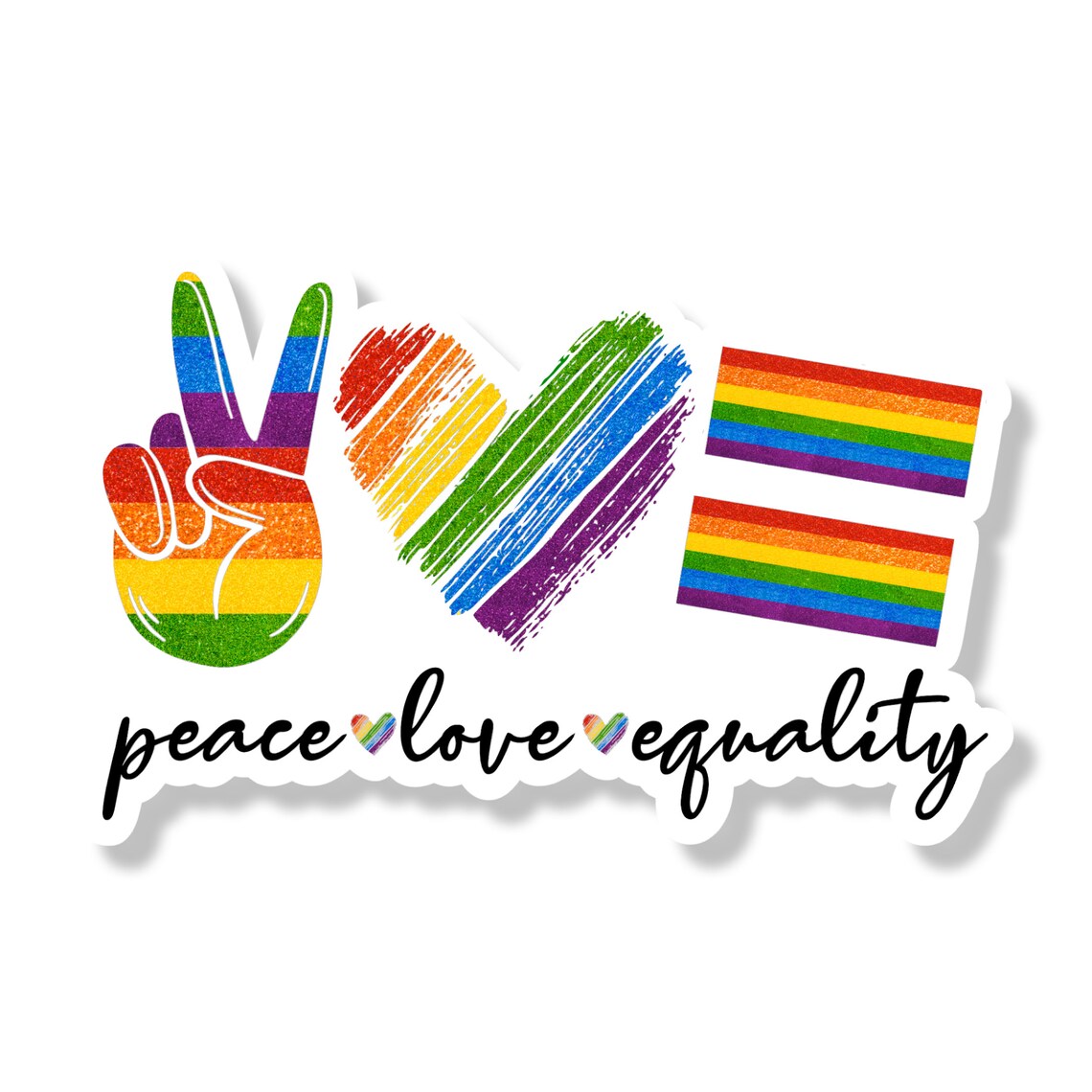 Pride Vinyl Decal Die Cut Sticker Gay Lesbian Rainbow - Etsy