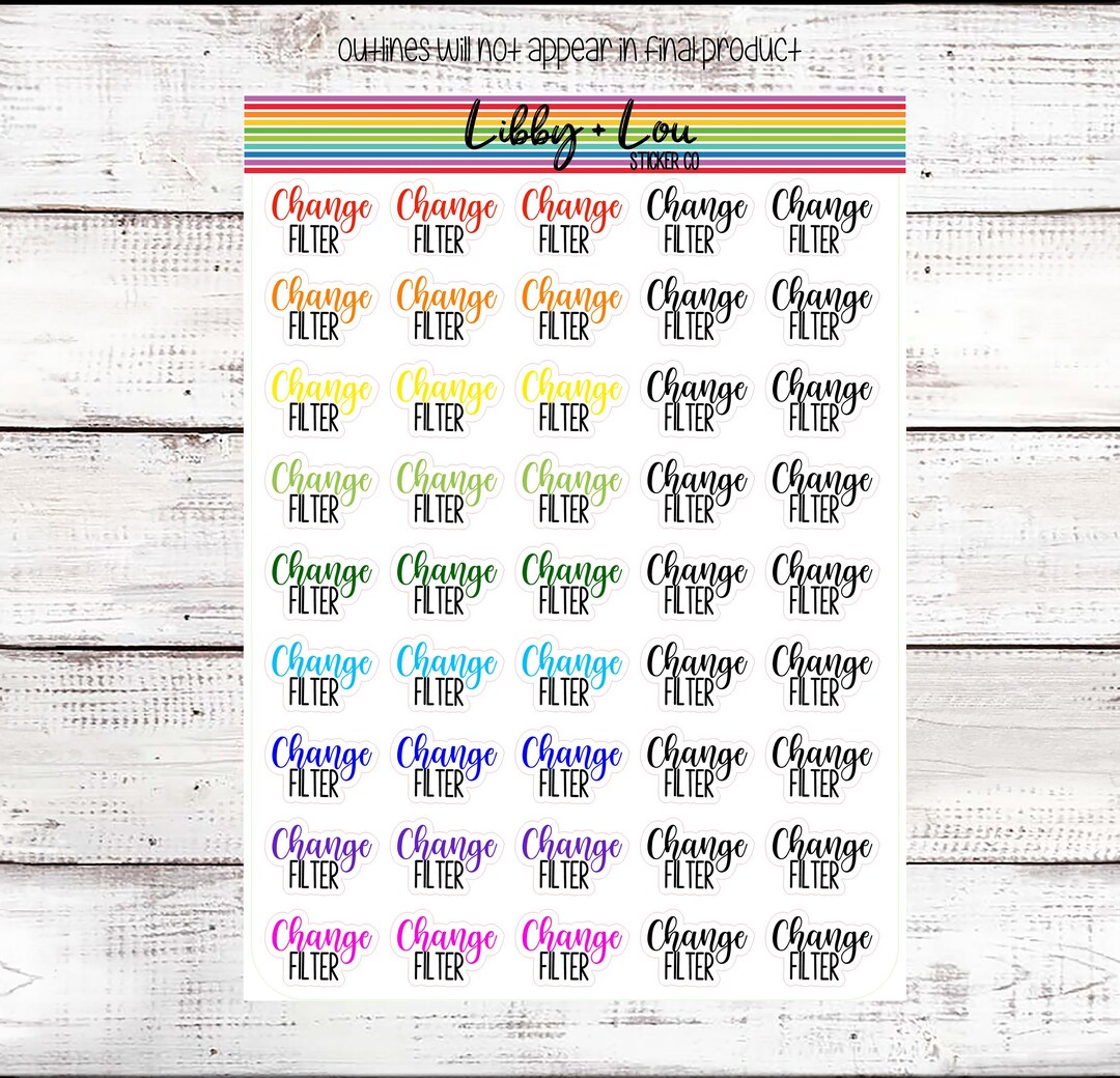 Change Filter Planner Sticker | Libby and Lou Sticker Co - Etsy