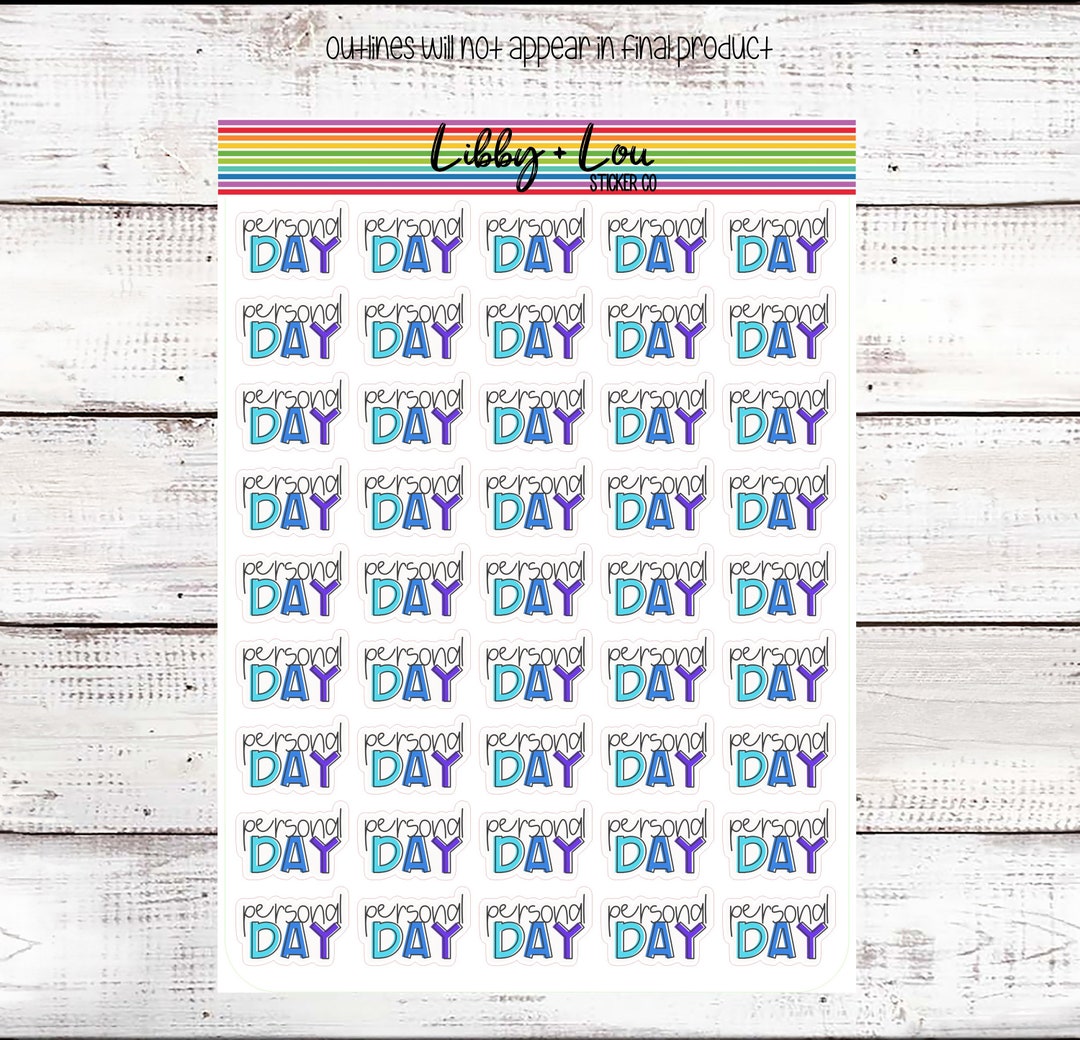 Personal Day Planner Stickers | Self Care | Day off | Work Stickers ...