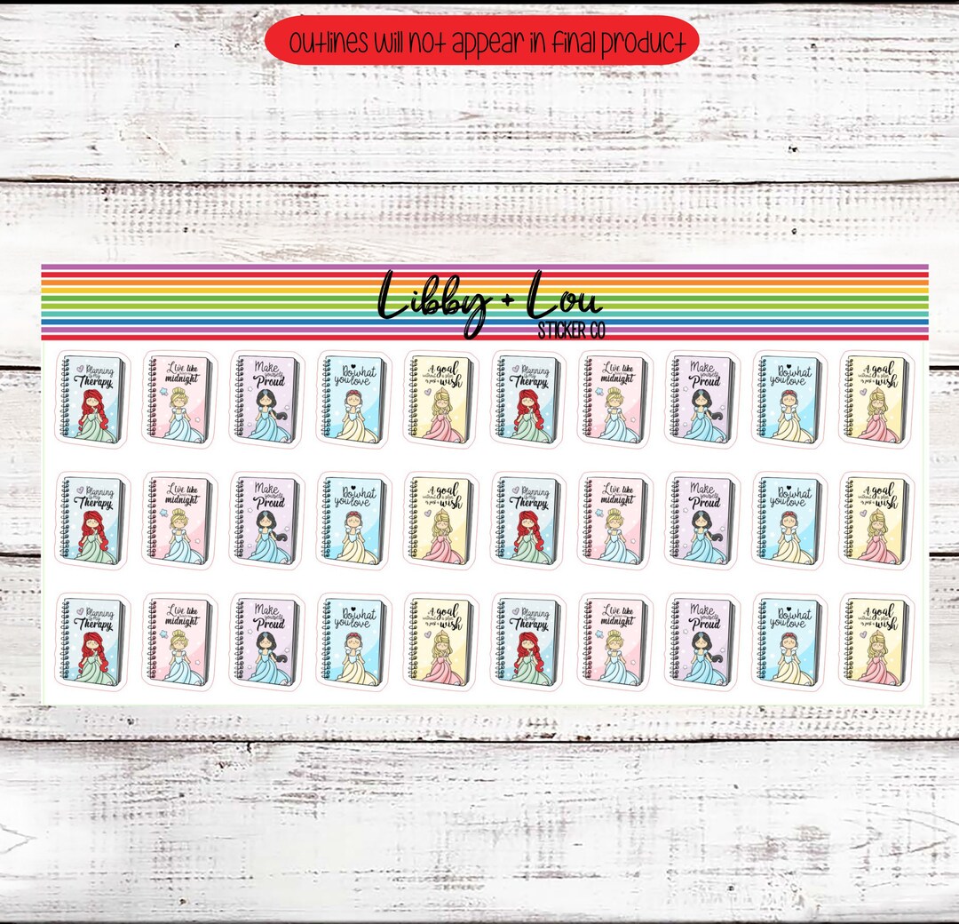Princess Planner Girls Planner Sticker Libby and Lou Sticker Co - Etsy