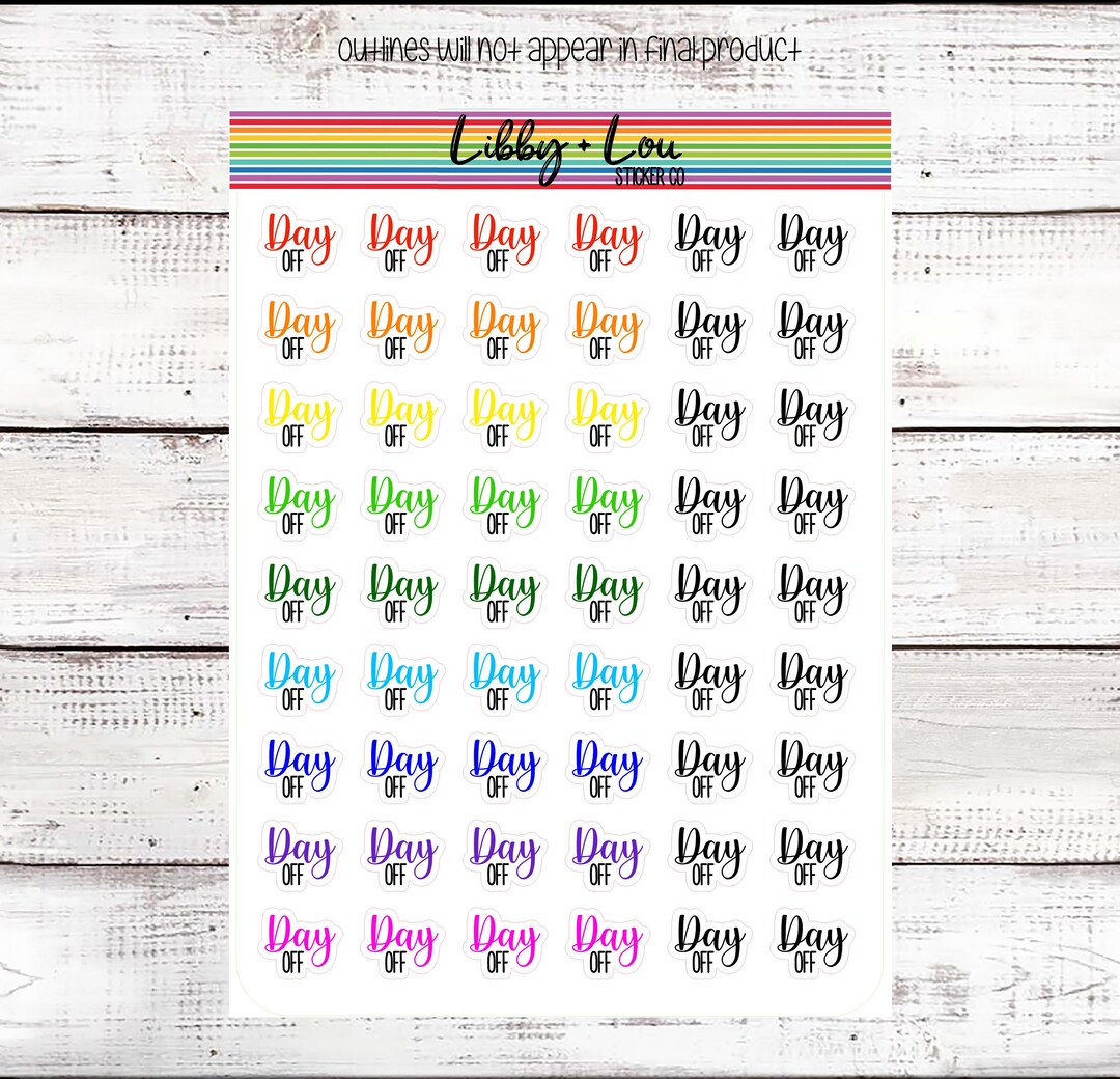 Day off Script Planner Sticker | Libby and Lou Sticker Co - Etsy