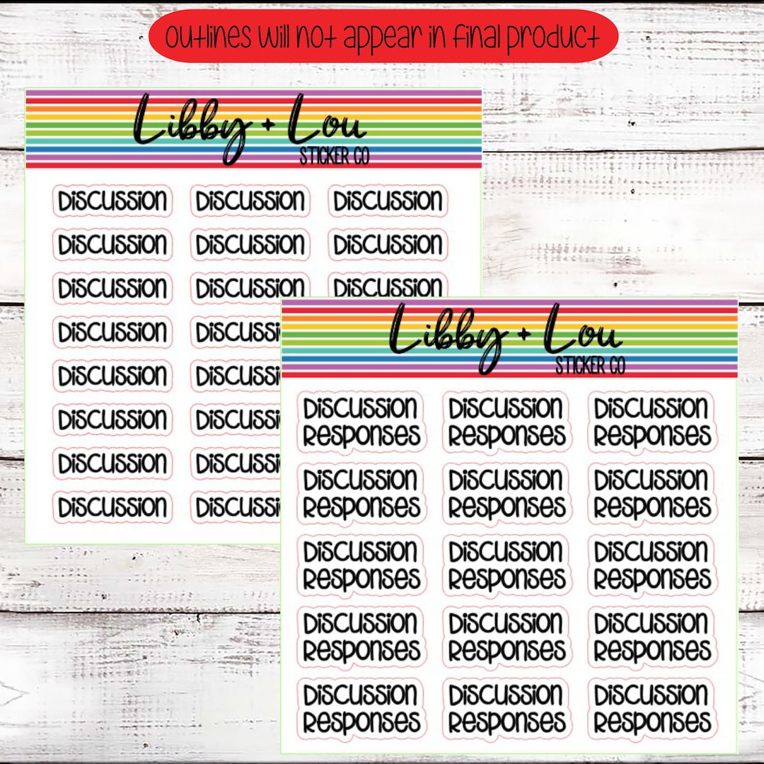 Planner Sticker | Discussion + Discussion Responses | Online College ...