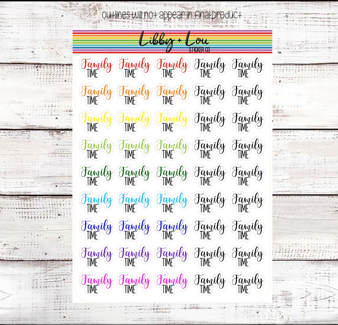 Family Time Planner Sticker | Libby and Lou Sticker Co - Etsy