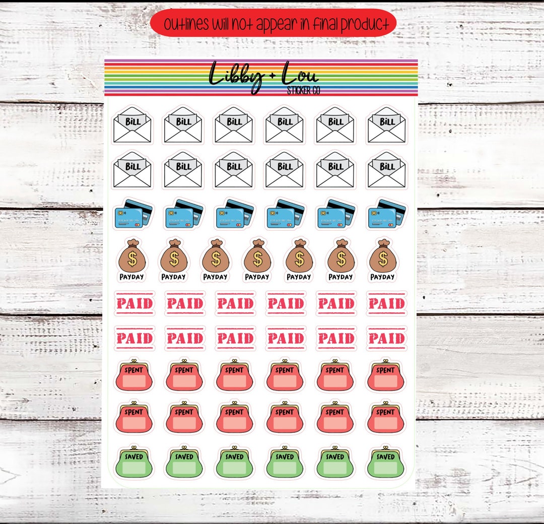 Bill Pay Payment Planner Stickers | Monthly Bills | Budget Planner ...