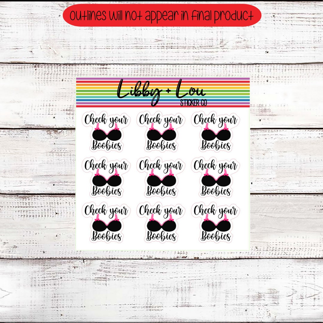 Check Your Boobies Planner Stickers | Self Breast Exam Sticker | Breast ...
