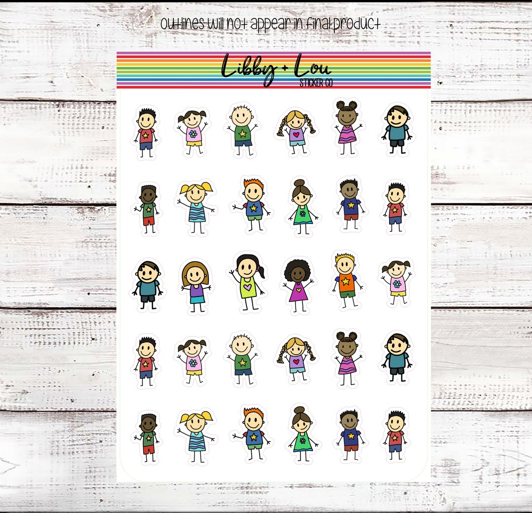 Kids Stick Figure Planner Sticker | Childcare | Playdate | Toddler ...