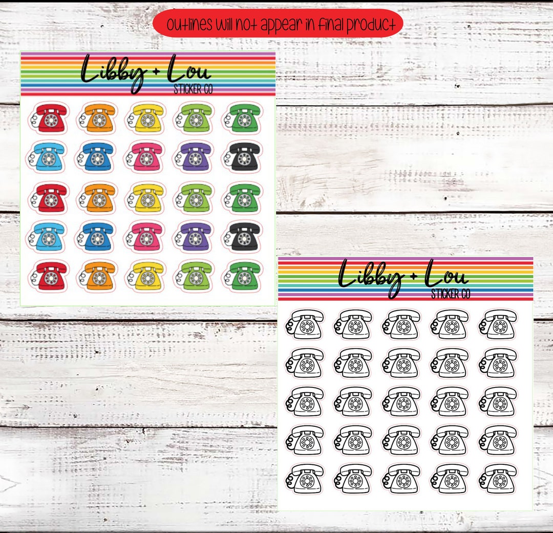 Phone Planner Sticker | Telephone | to Call Sticker | Icon Sticker - Etsy