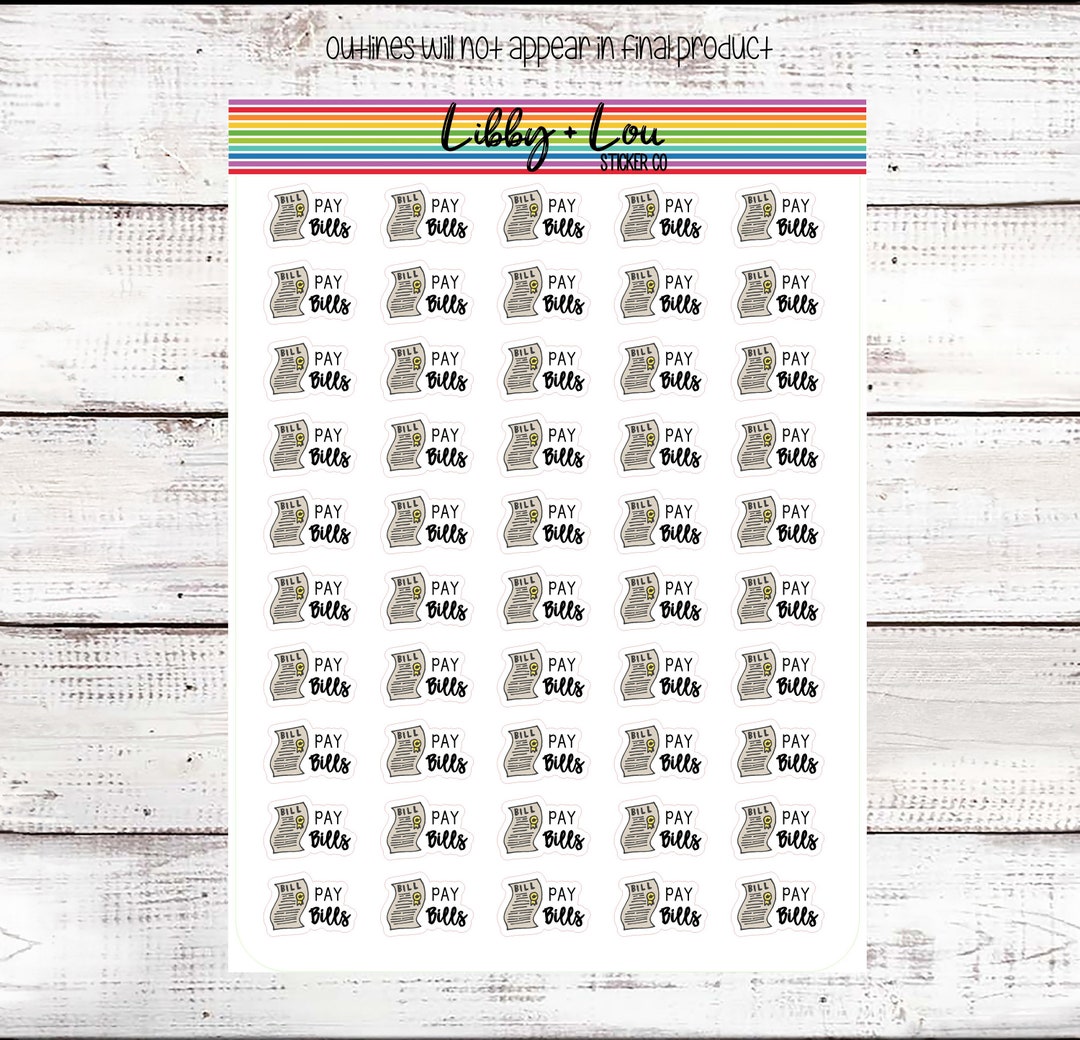Pay Bills Planner Sticker | Libby and Lou Sticker Co - Etsy
