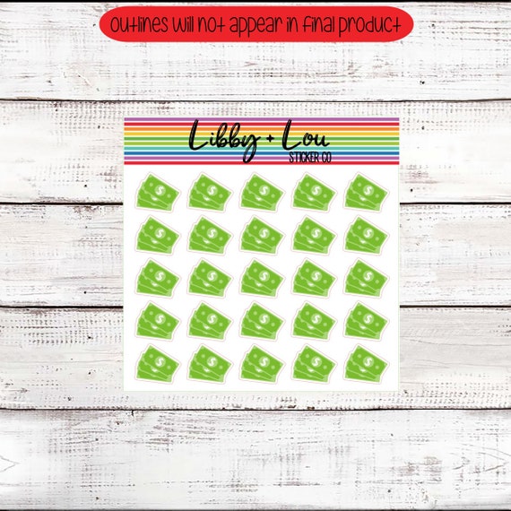 Planner Stickers Dollar Bills Money Pay Day Libby and | Etsy