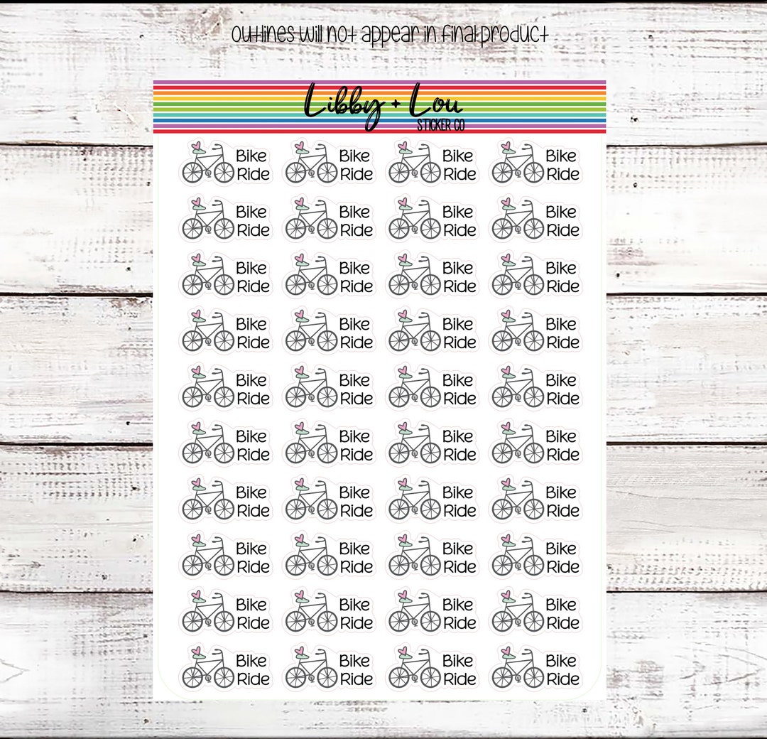 Bike Ride Planner Sticker | Libby and Lou Sticker Co - Etsy