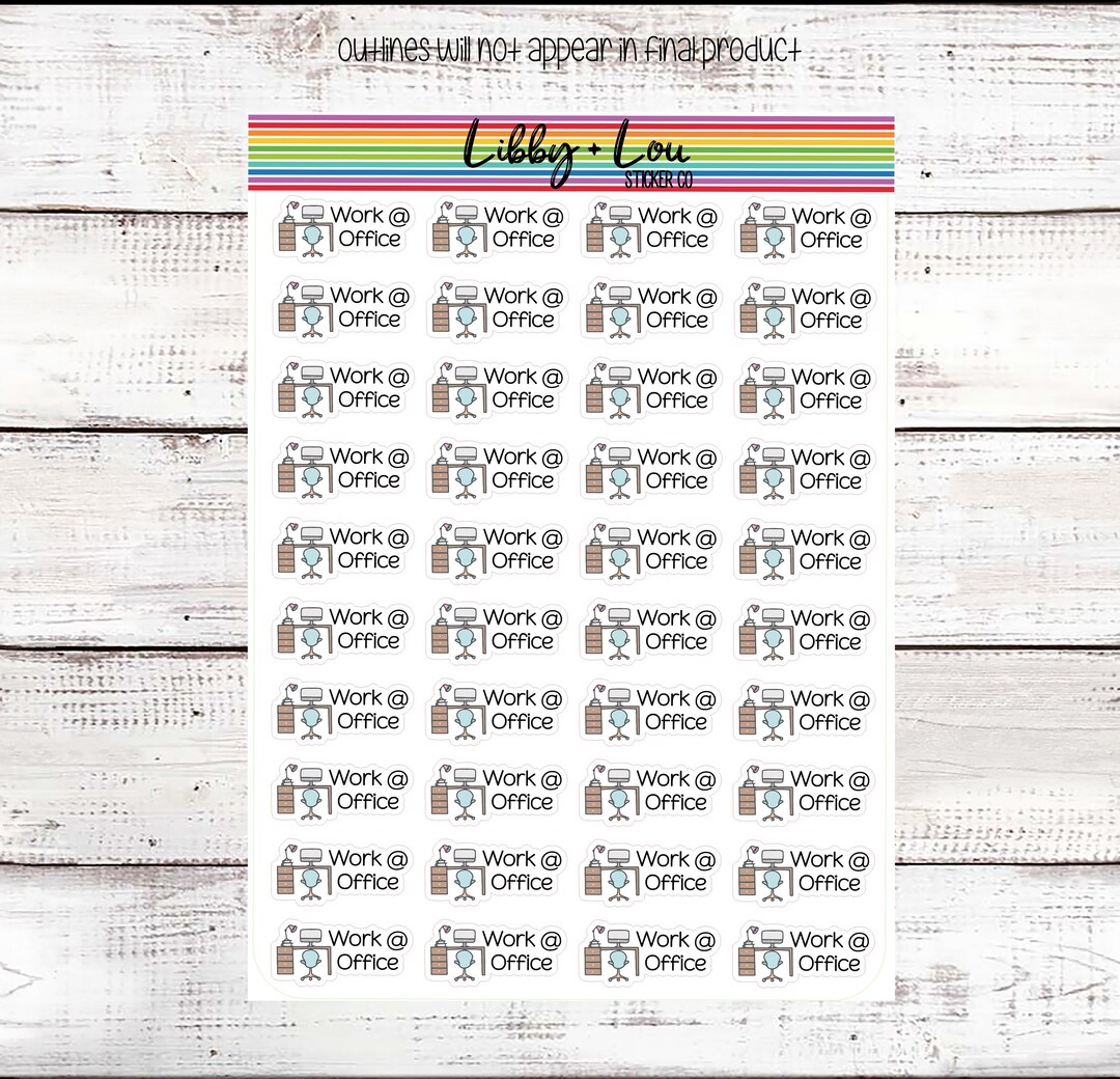 Work at Office Planner Sticker | Desk Sticker | Libby and Lou Sticker ...