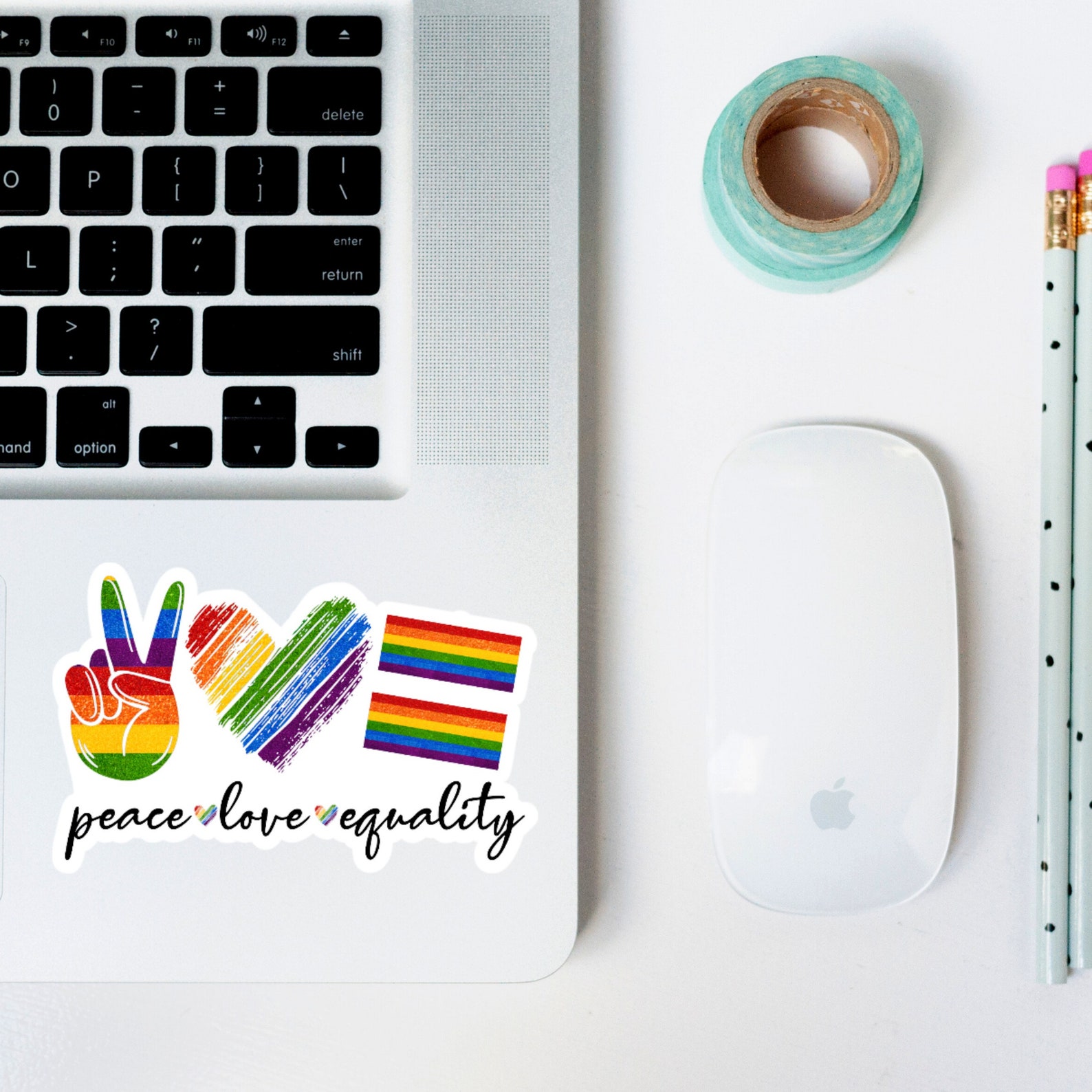 Pride Vinyl Decal Die Cut Sticker Gay Lesbian Rainbow Etsy