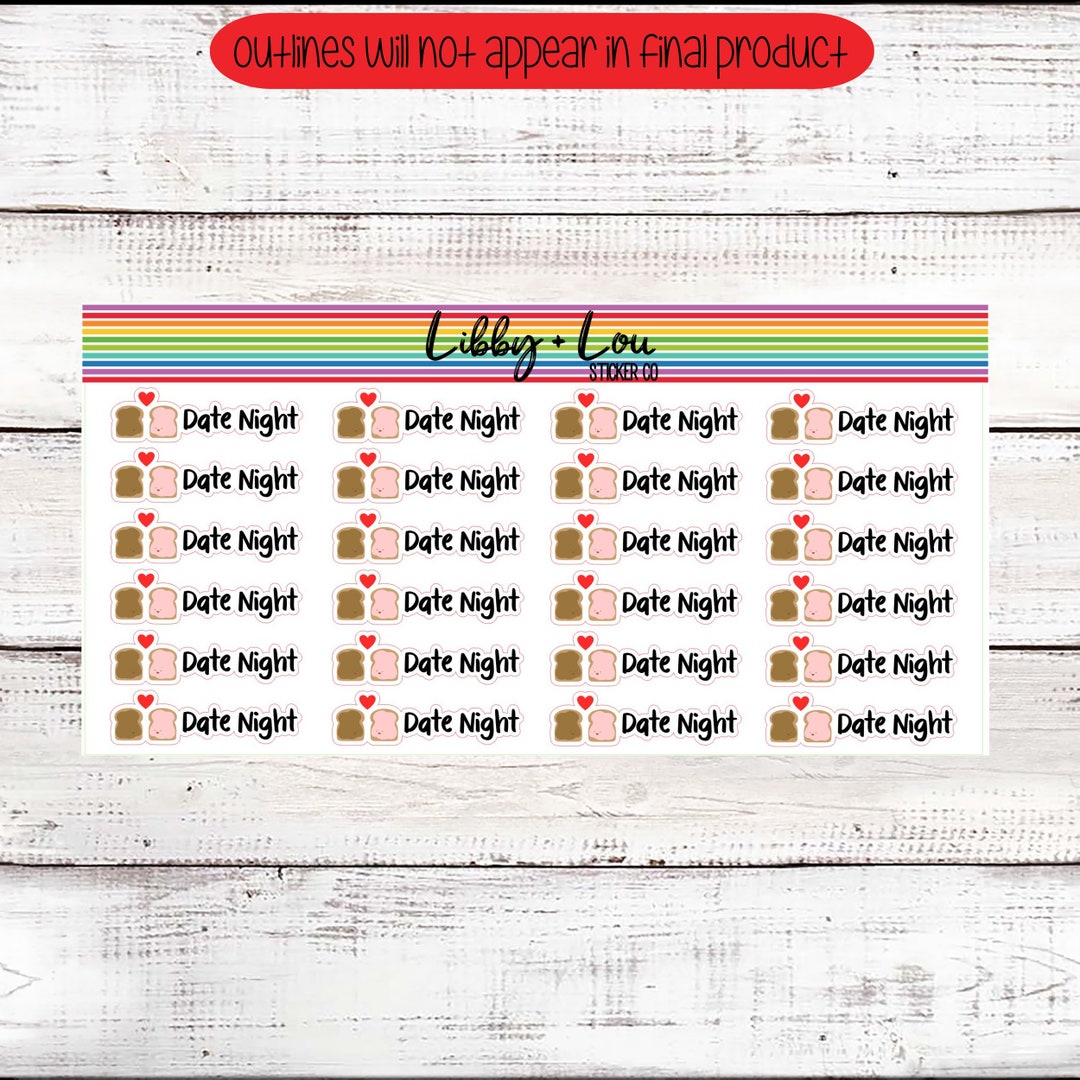 Date Night Planner Sticker | Couples Sticker | Dinner Date | Movie Date ...