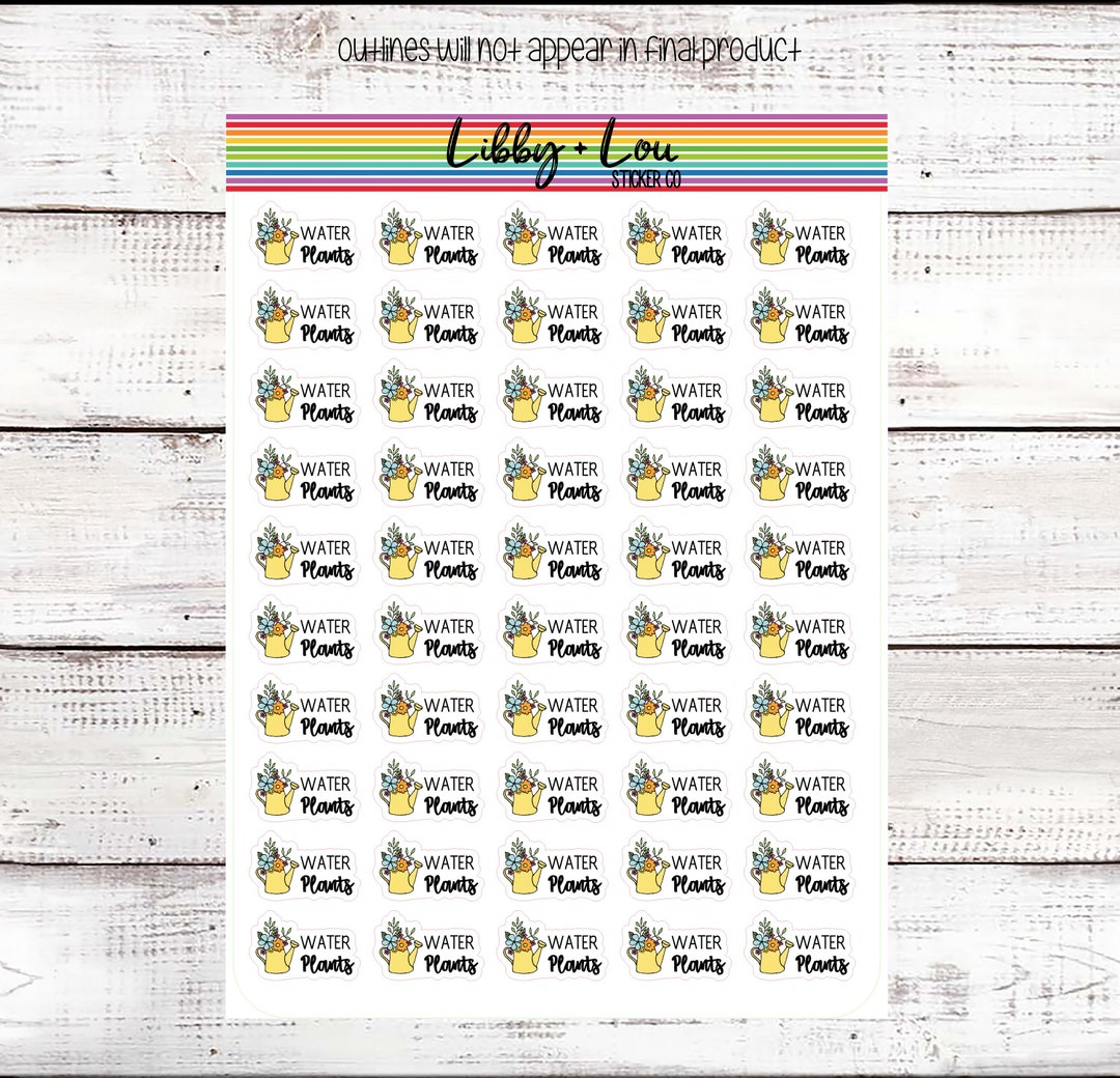 Water Plants Planner Sticker | Libby and Lou Sticker Co - Etsy