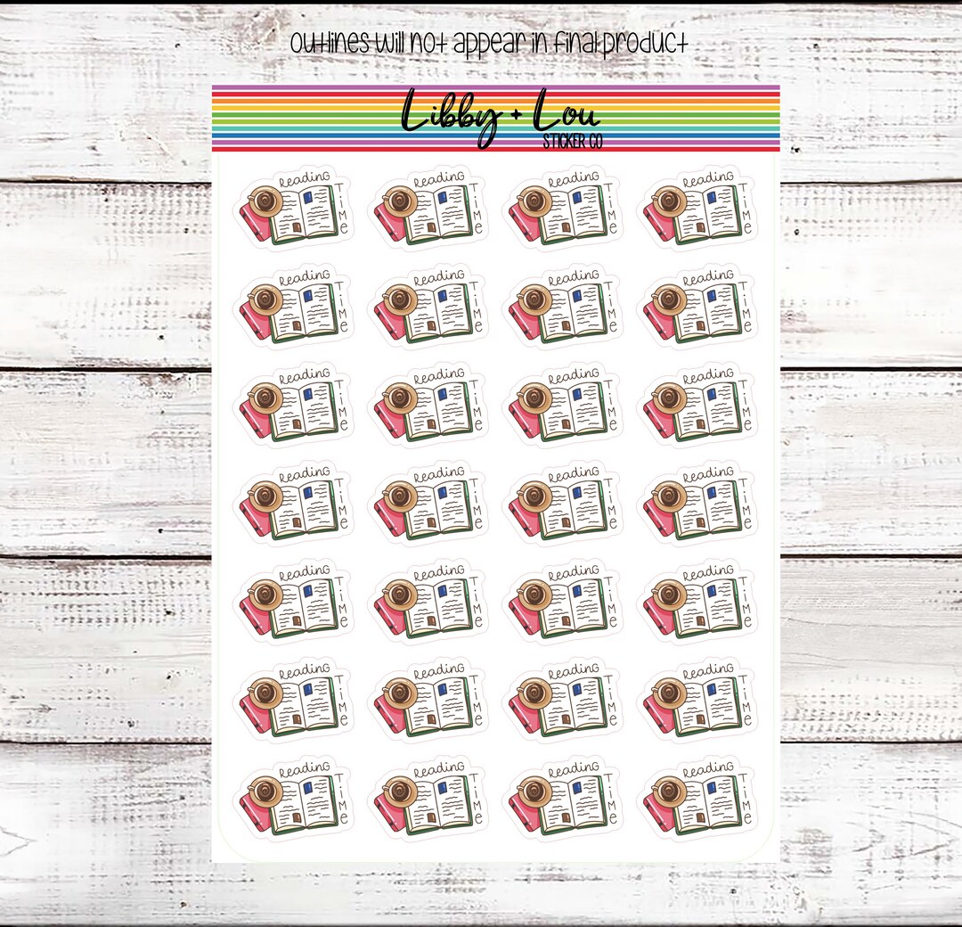 Reading Time Planner Sticker | Book Lover | Libby and Lou Sticker Co - Etsy