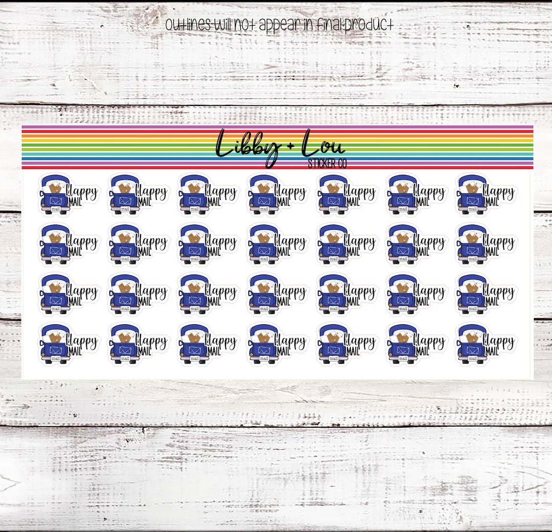 Mail Truck Planner Sticker | Happy Mail | Envelope | Mailbox | Packages ...