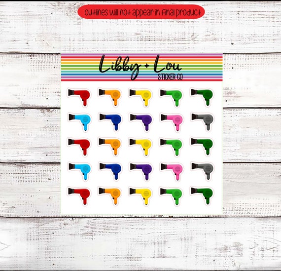 Blow Dryer Planner Sticker Wash Hair Hair Care Routine | Etsy