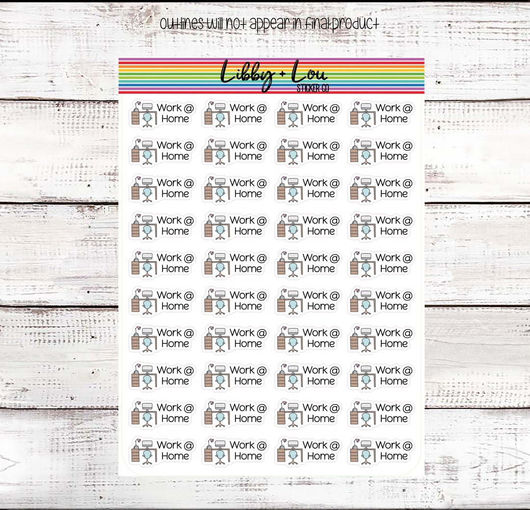 Work at Home Planner Sticker | Desk Sticker | Home Office | Libby and ...