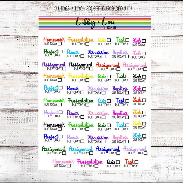 College Planner Stickers - Etsy