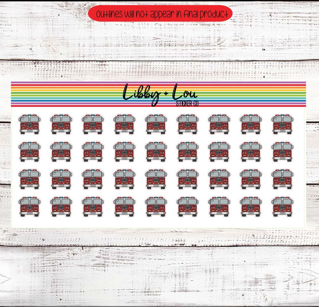 Fire Truck Planner Sticker | Emergency Vehicle | Shift Sticker - Etsy