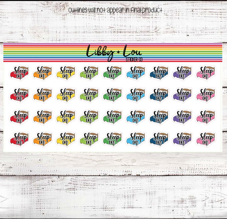 Sleep in Planner Sticker | Nap Time | Bed Sticker | Calendar - Etsy
