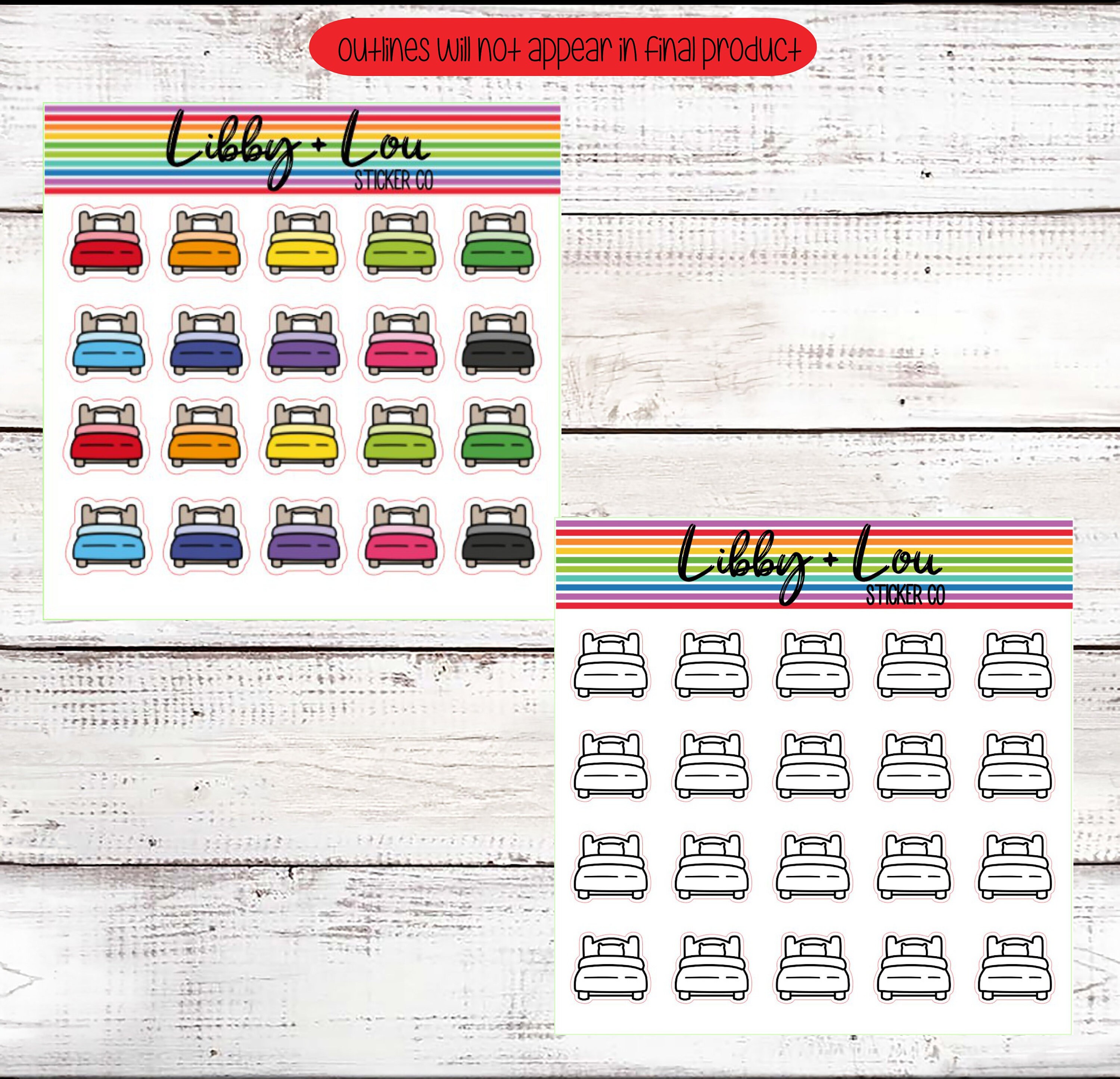 Bed Planner Sticker | Nap Time | Sleep | Calendar | Mini Icon Sheet - Etsy