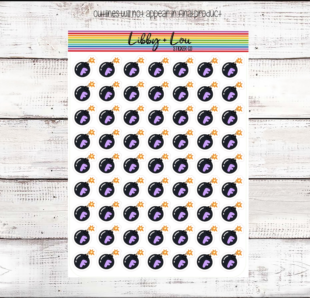 F Bomb Planner Sticker | Libby and Lou Sticker Co - Etsy