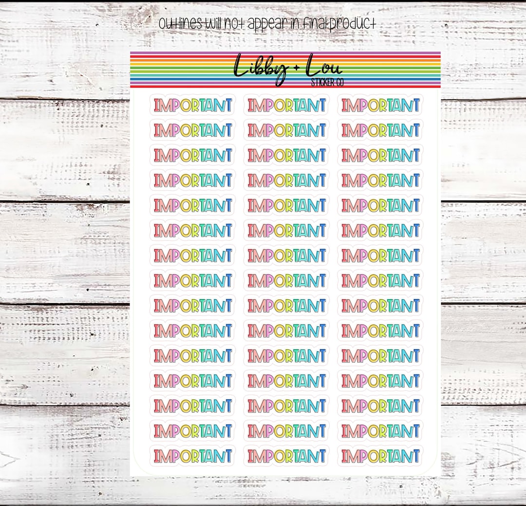 Important Planner Sticker| Libby and Lou Sticker Co - Etsy