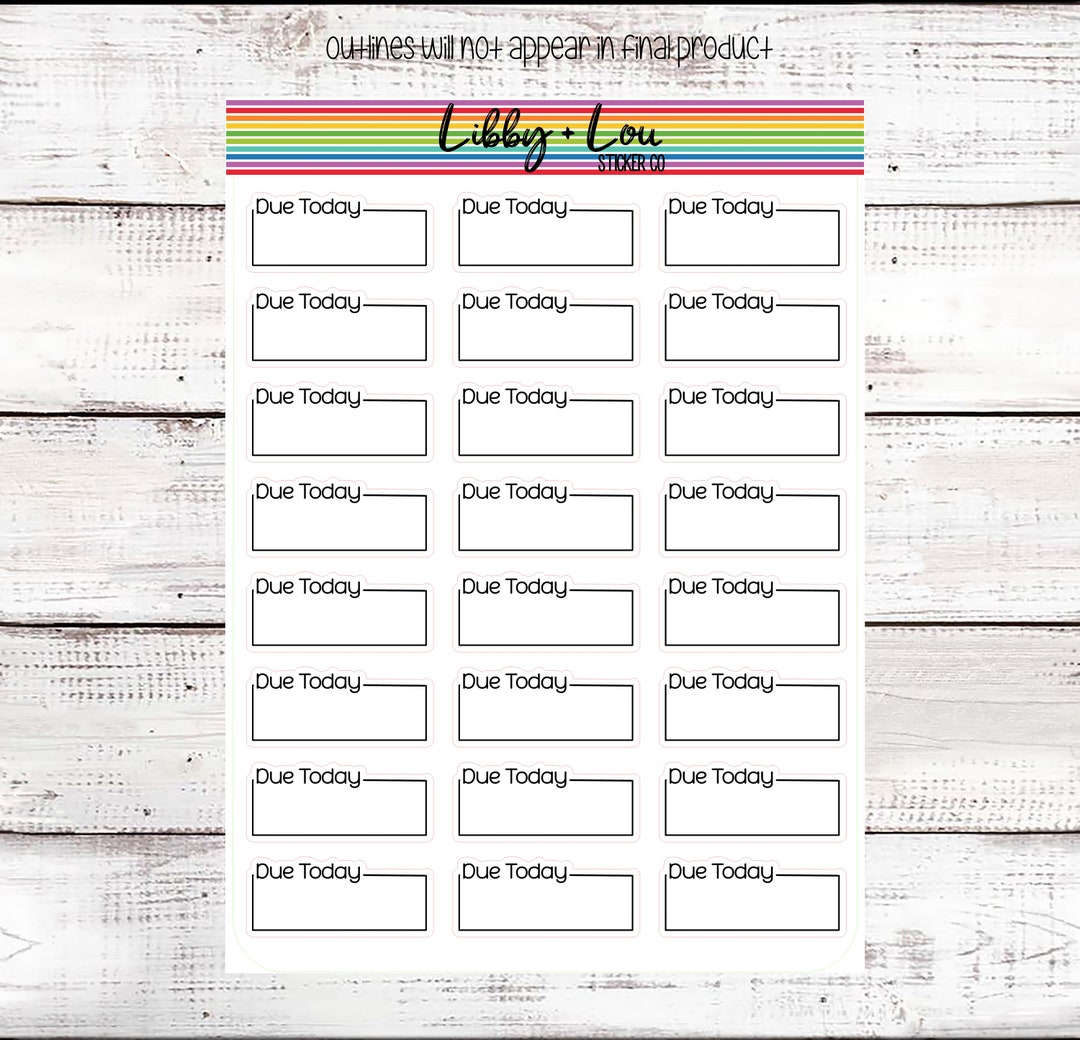 Due Today Planner Sticker Work Sticker Bills Due Sticker Budget Planner ...