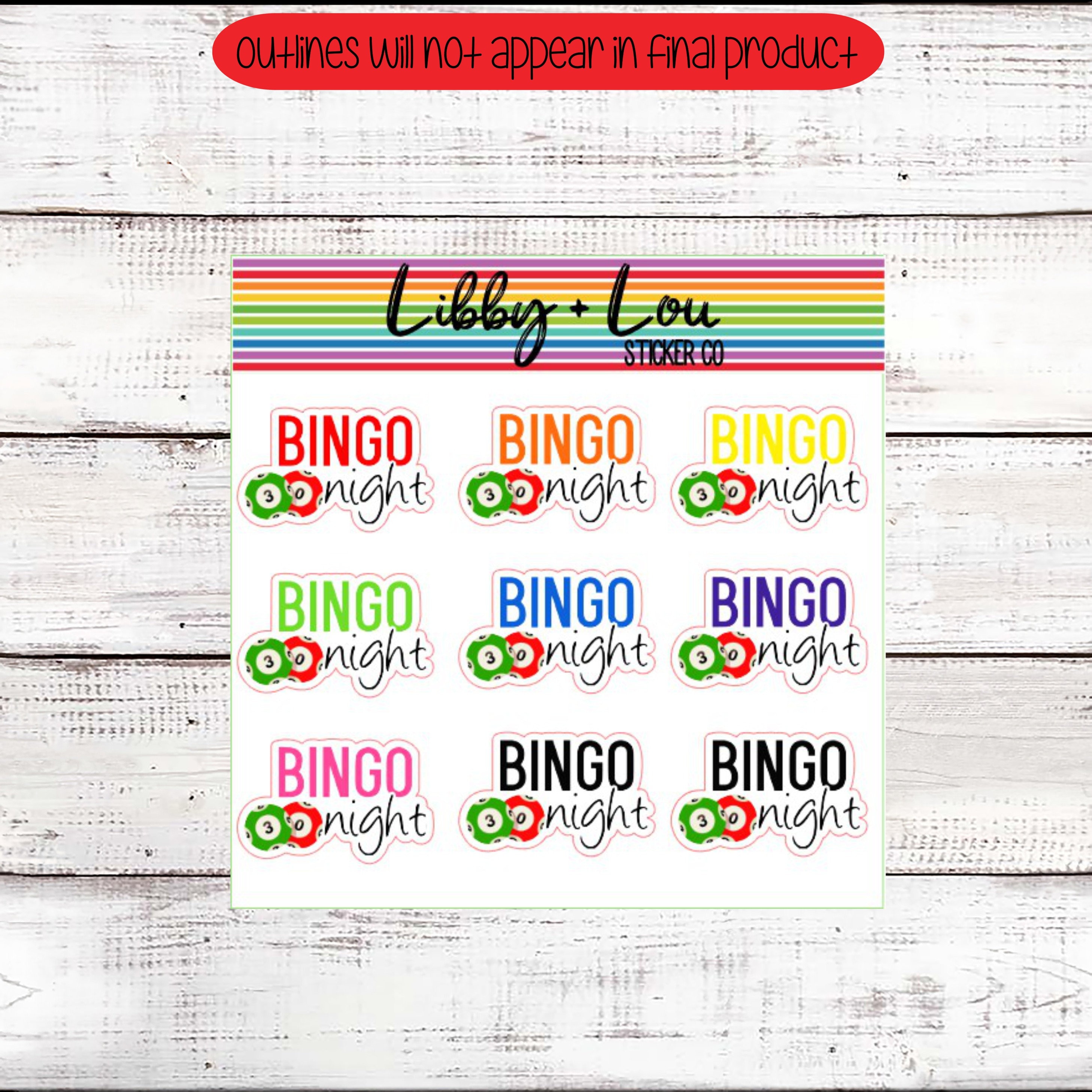 Bingo Planner Stickers Game Night Stickers Girls Night Out - Etsy UK