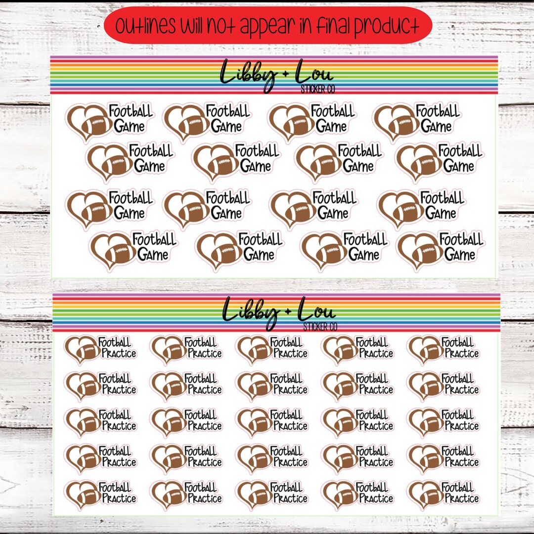 Planner Stickers | Football Game | Football Practice | NFL NCAA ...
