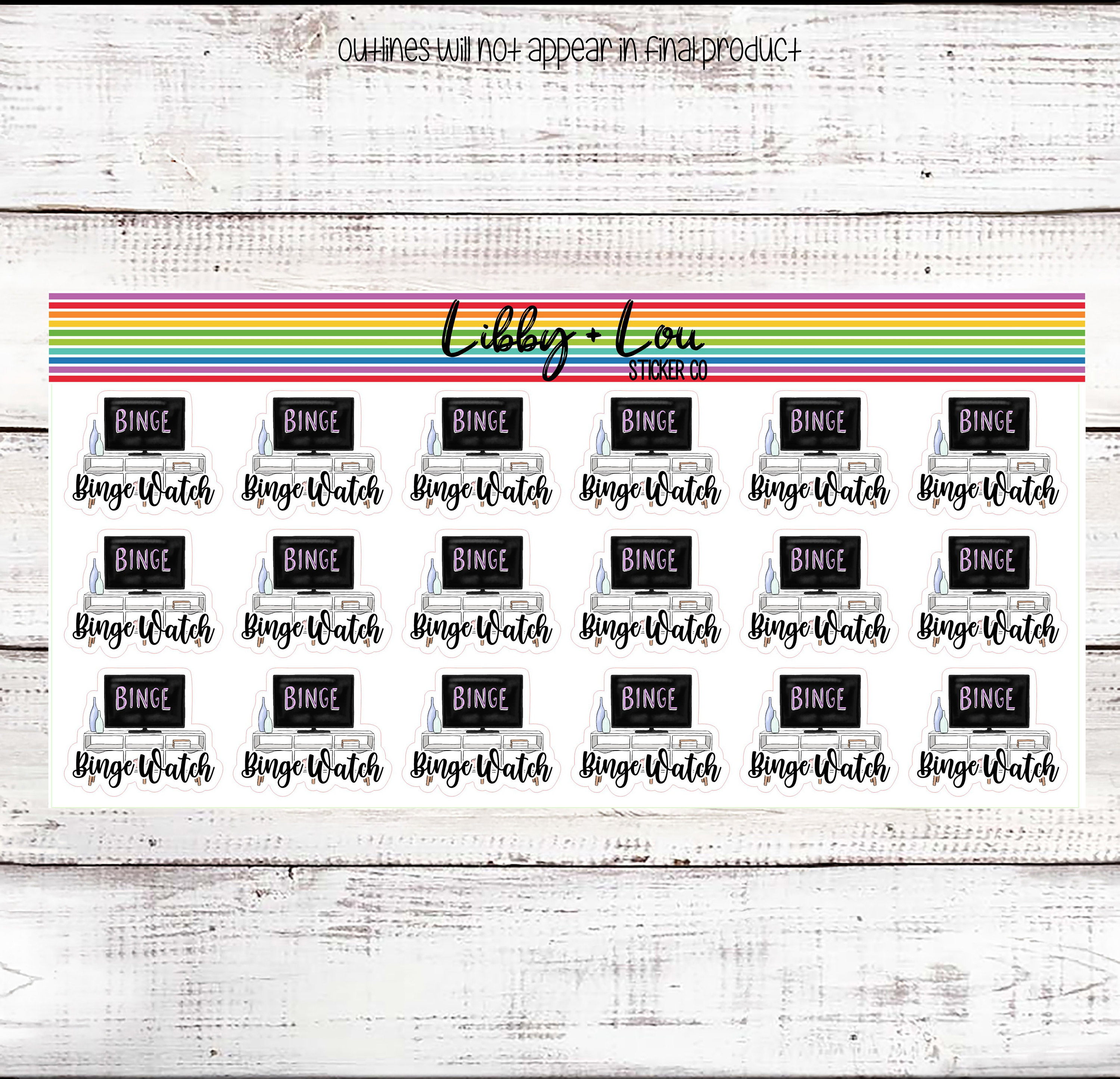 Binge Watch TV Planner Sticker TV Series Marathon - Etsy