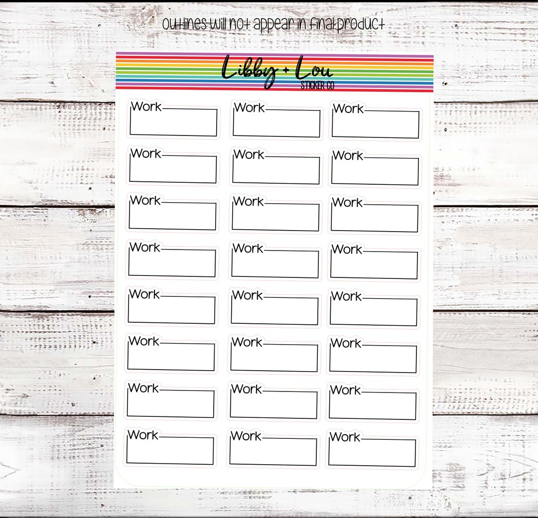 Work Planner Sticker | Work Schedule Sticker | Box Sticker | Calendar ...