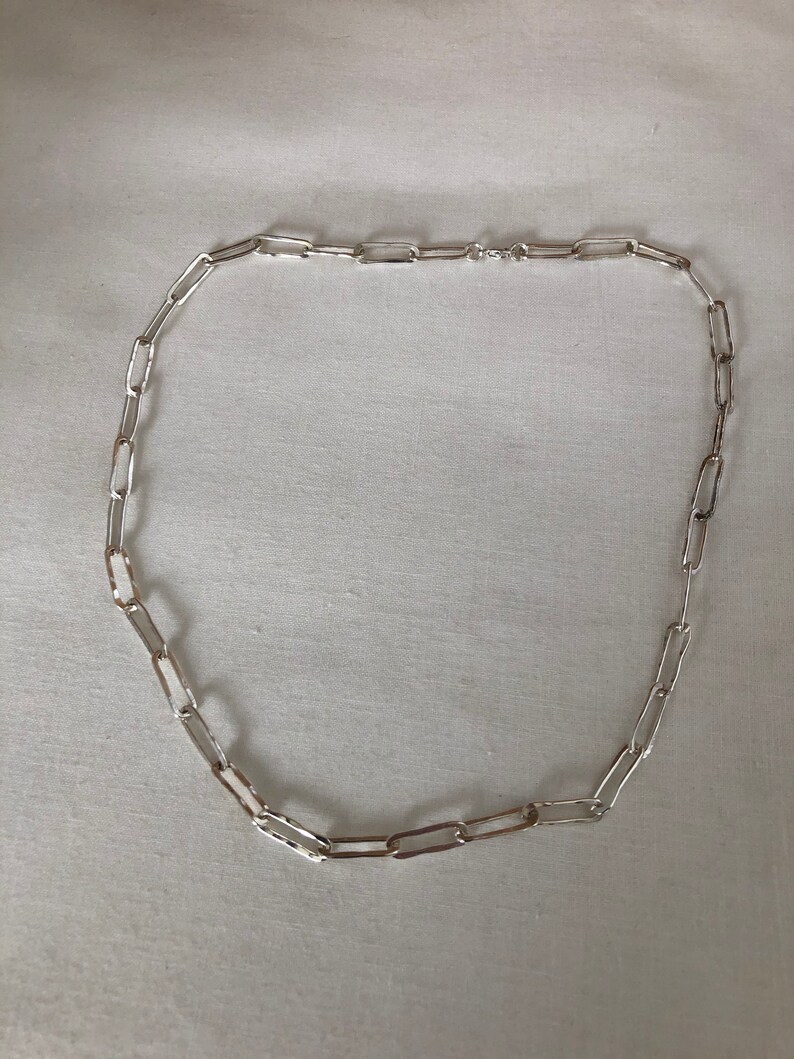 Handcrafted Chocker Necklace Paperclip Chain Necklace Paper Clip Hammer ...