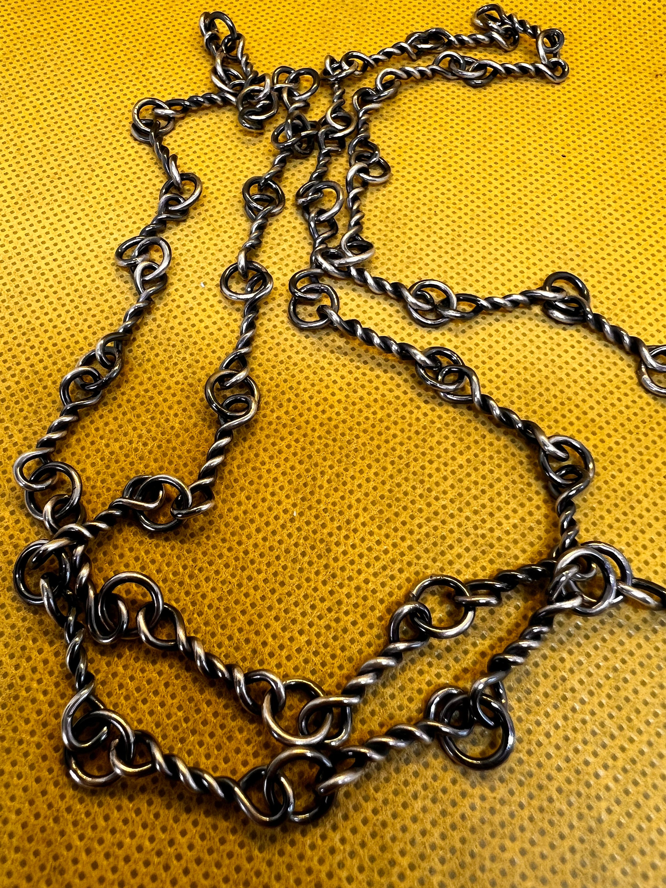 Heavy Twisted Chain Necklace Bracelet Handcrafted Chain 925 Sterling ...
