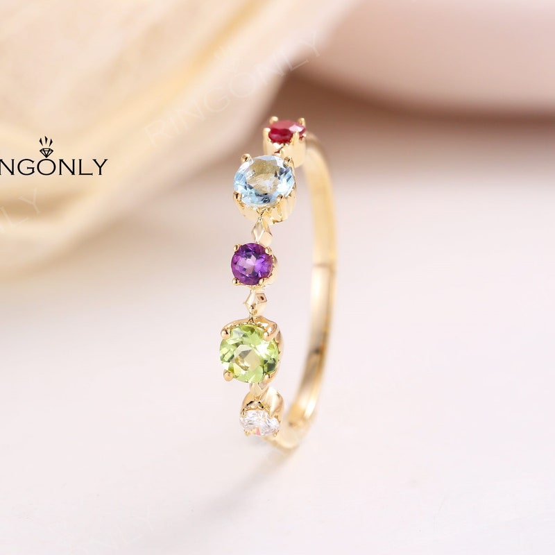 Ruby Peridot Ring - Etsy