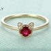 Animal Cat Ring Ruby Ring Unique Engagement Ring Women Wedding Diamond ...