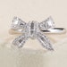 Delicate Bow Ring White Gold Alternative Diamond Dainty - Etsy