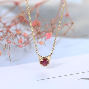 Ruby Necklace Gold Wedding Art Deco Cat Necklaces for Women Pendant ...